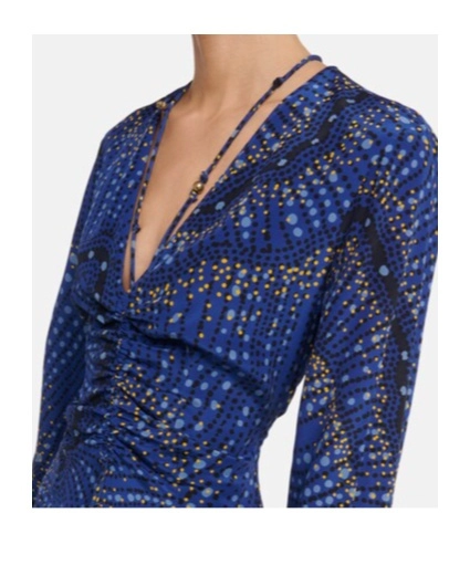Altuzarra Mila Silk Printed V-neck Long Sleeve Dress