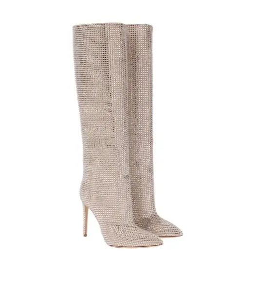 Paris Texas Embellished Suede Knee-high Boots