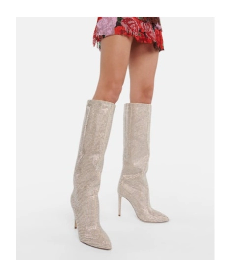 Paris Texas Embellished Suede Knee-high Boots