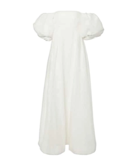 Rebecca Vallance Matchmaker Puff-sleeve Off-shoulder Gown - White