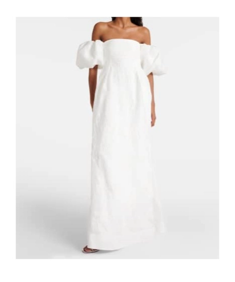 Rebecca Vallance Matchmaker Puff Sleeve Off-shoulder Gown