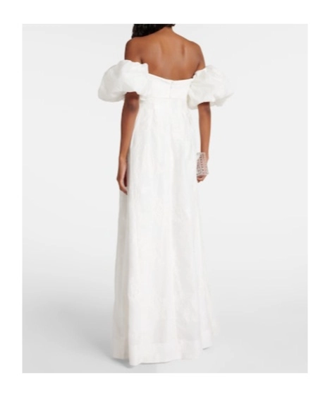 Rebecca Vallance Matchmaker Puff Sleeve Off-shoulder Gown