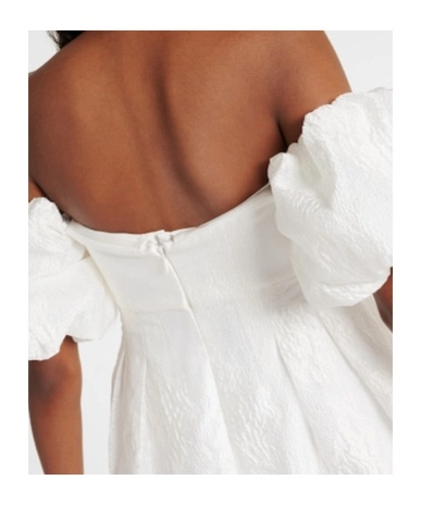 Rebecca Vallance Matchmaker Puff Sleeve Off-shoulder Gown