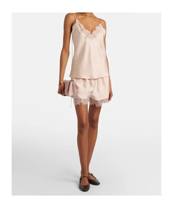 RÓHE Lace-trimmed Silk Shorts