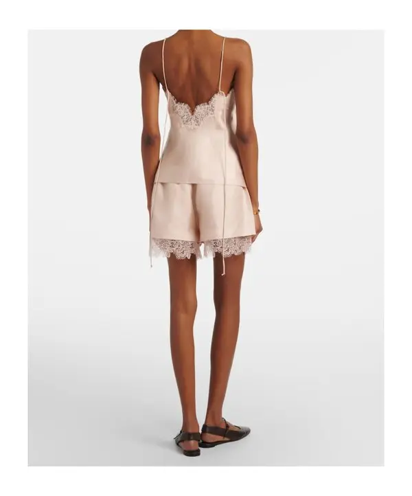 RÓHE Lace-trimmed Silk Shorts
