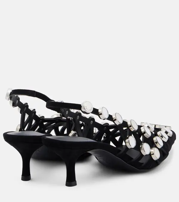 Attico Decorated Leather High-heeled Sandals