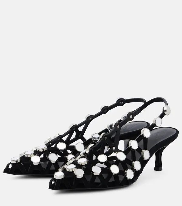 Attico Decorated Leather High-heeled Sandals
