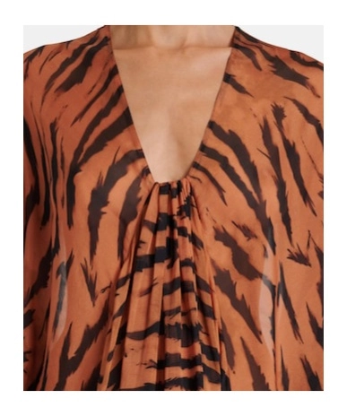 ADRIANA DEGREAS X Sabine Getty Printed Silk Kaftan