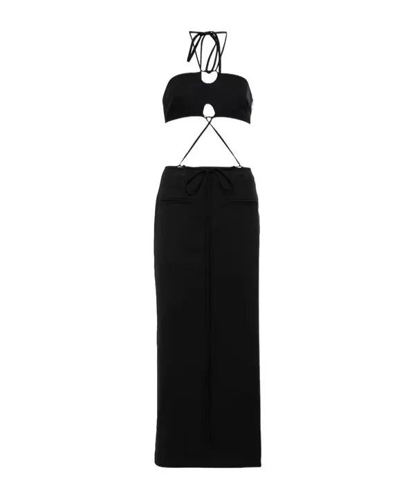 Christopher Esber Hollow-out Tie-up Dress - Black