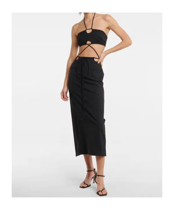 Christopher Esber Cutout Halter Neck Tie Dress