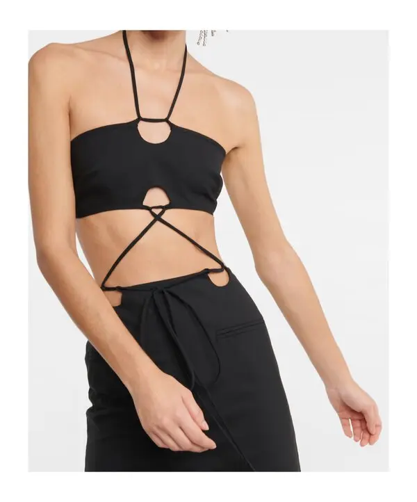 Christopher Esber Cutout Halter Neck Tie Dress