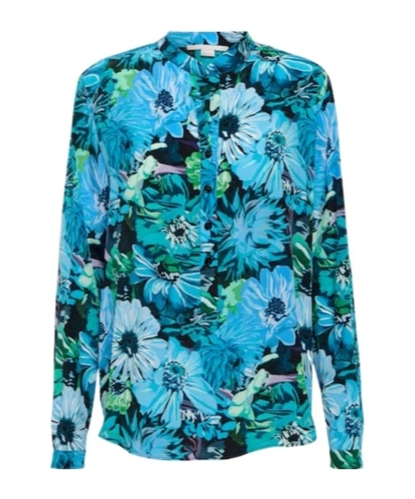 Stella McCartney Floral Silk Crêpe De Chine Blouse - Blue