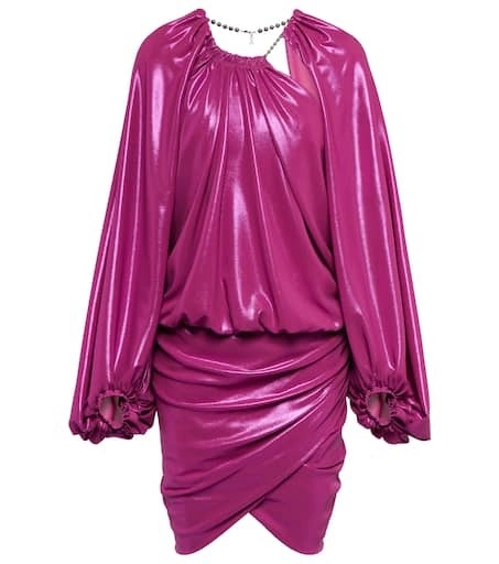 Attico Karen Lamé Georgette Minidress