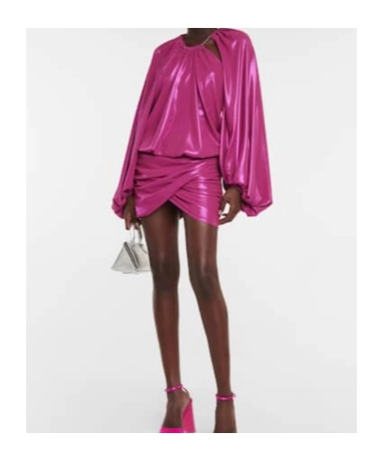 Attico Karen Lamé Georgette Minidress
