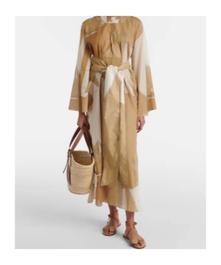 Johanna Ortiz Cotton Voile Kaftan With Belted Waist