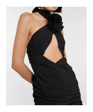 Magda Butrym Cutout Floral Embellished Silk-blend Mini Dress