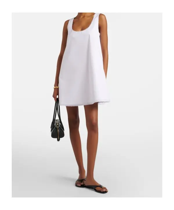 RÓHE Lace-trimmed Cotton Poplin Mini Dress