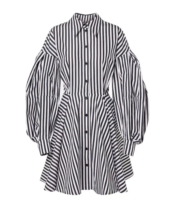 Nina Ricci Striped Poplin Midi Dress
