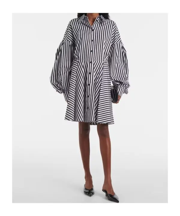 Nina Ricci Striped Poplin Midi Dress