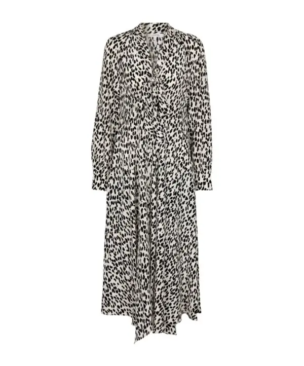 Dorothee Schumacher Long Sleeve Printed Draped Midi Dress