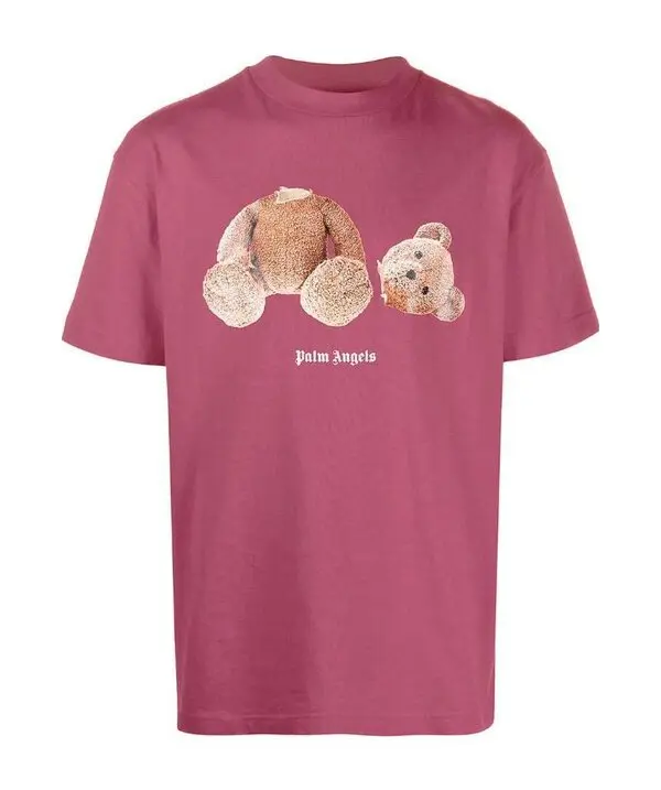 Palm Angels Teddy Bear-print Logo T-shirt - Pink