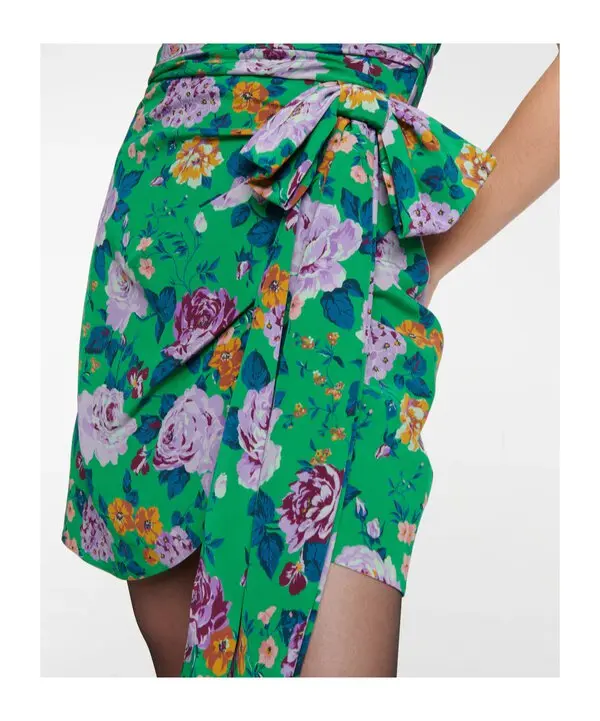 Alessandra Rich Floral Silk Bustier Minidress