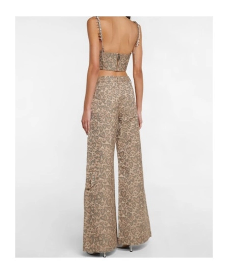 AREA Embellished Printed Corset Top