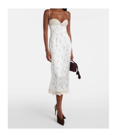 Magda Butrym Crochet-trimmed Leather Slingback Pumps