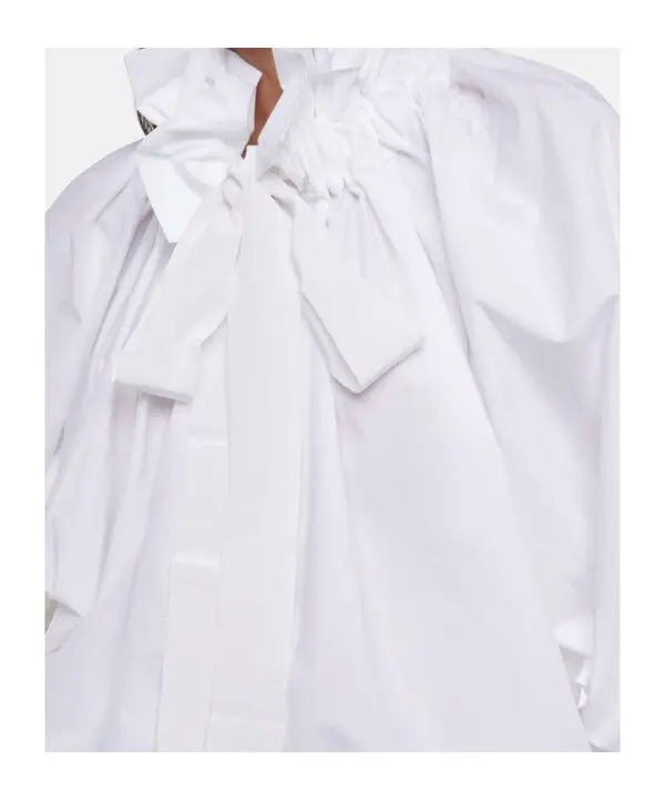 PATOU Ruffle Neckline Tie Blouse