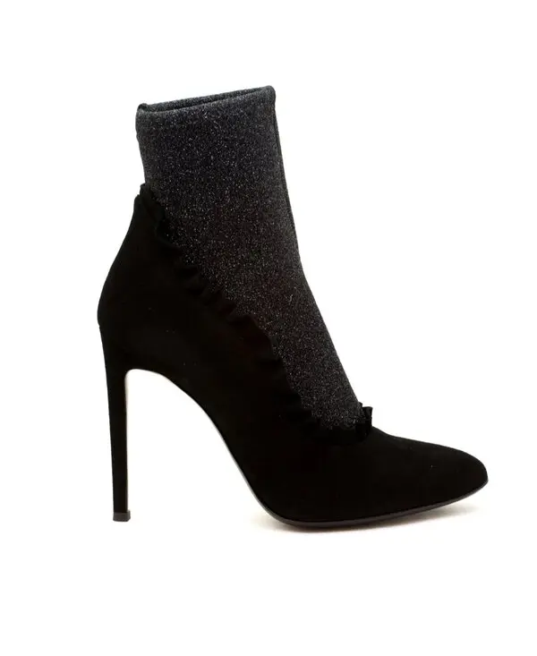 GIUSEPPE ZANOTTI Short Sock Boots With Lotus Leaf Edges
