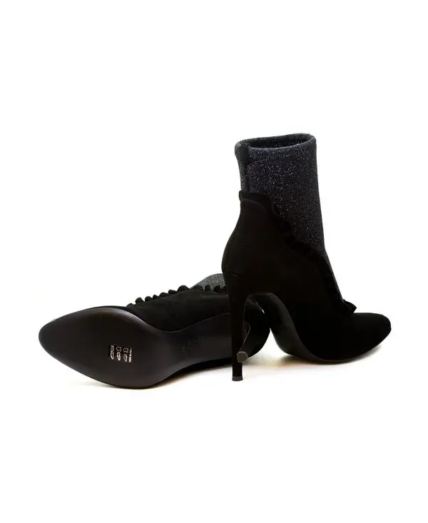 GIUSEPPE ZANOTTI Short Sock Boots With Lotus Leaf Edges