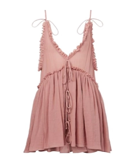 Attico Ruffled Cotton Gauze Mini Dress