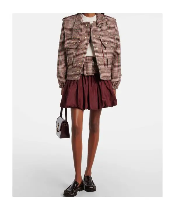 PATOU Check Pleated Mini Skirt