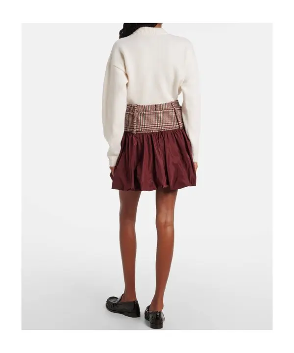 PATOU Check Pleated Mini Skirt