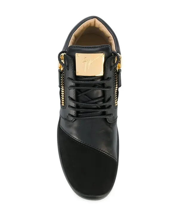 GIUSEPPE ZANOTTI Melly Mid-top Leather And Suede Sneakers
