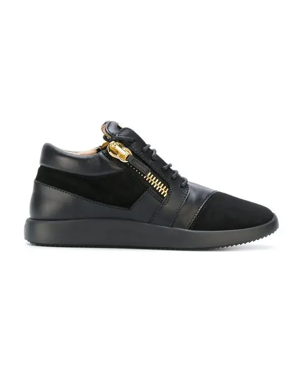 GIUSEPPE ZANOTTI Melly Mid-top Leather And Suede Sneakers