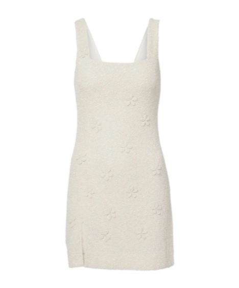 Staud Le Sable Beaded Minidress - White