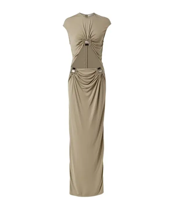 Christopher Esber Duo Bezel Quartz Jersey Maxi Dress