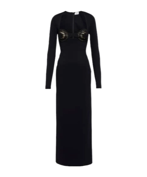 Magda Butrym Crochet-trimmed Midi Dress - Black