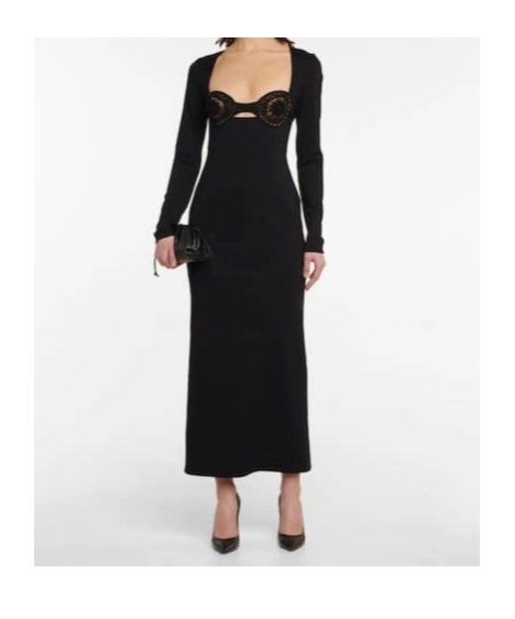 Magda Butrym Crochet-trimmed Midi Dress