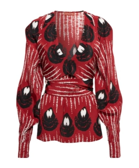 Altuzarra Dagur Printed Silk Blouse - Red