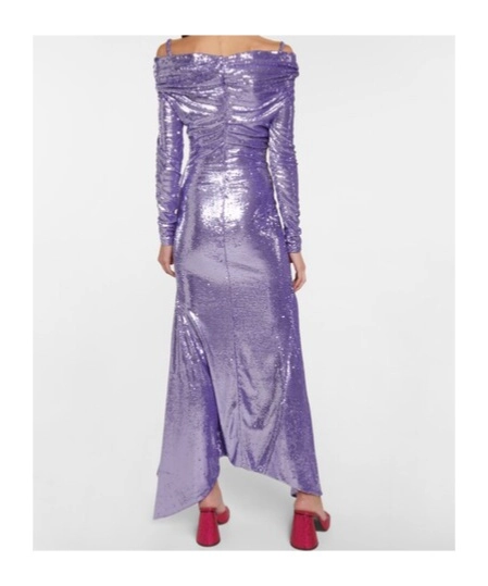 Attico Sequined Off-shoulder Maxi Gown