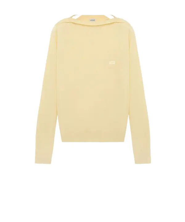 Loewe Merino Wool Sweater With Anagram Embroidery - Nude