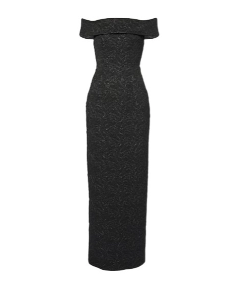 EMILIA WICKSTEAD Sima Off-shoulder Seersucker Cloqué Gown - Black