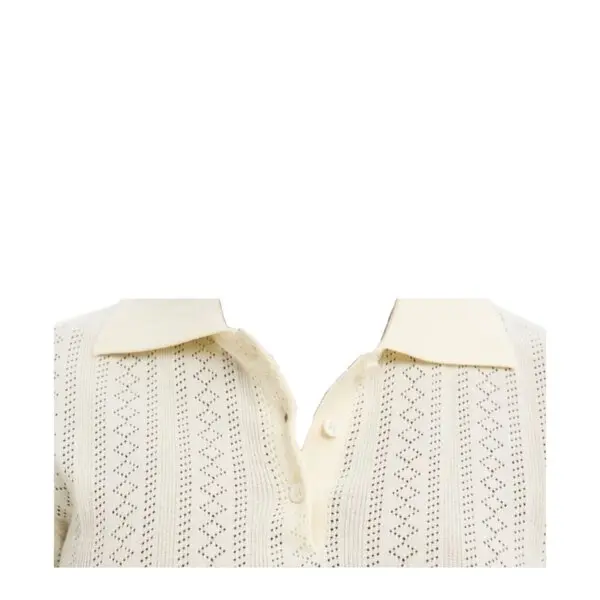 SELECTED Cotton Knitted Polo Shirt With Half-length Sleeves