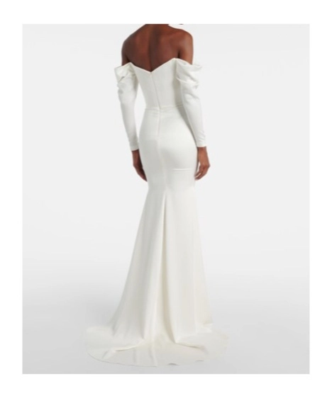Alex Perry Bridal Off-shoulder Crêpe Satin Bustier Gown