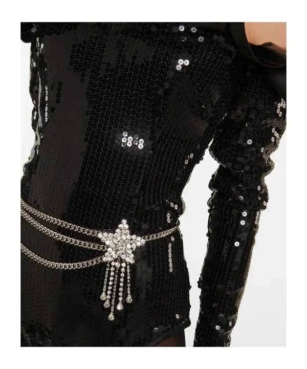 Alessandra Rich Sequined Bodysuit
