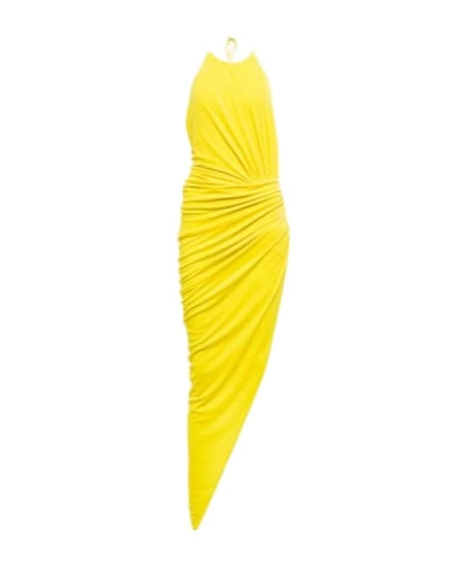 Alexandre Vauthier Ruched Halterneck Midi Dress - Yellow