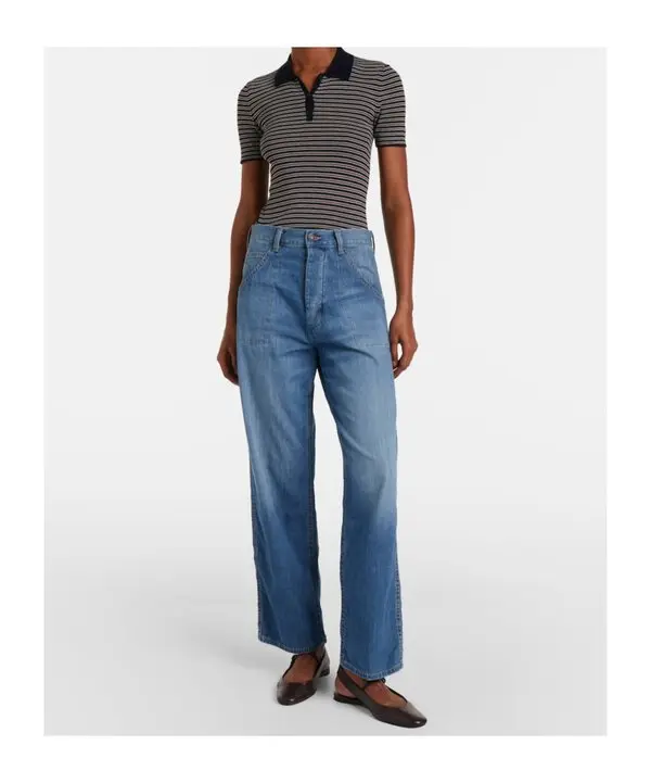 NILI LOTAN Wide Leg Jeans - Blue