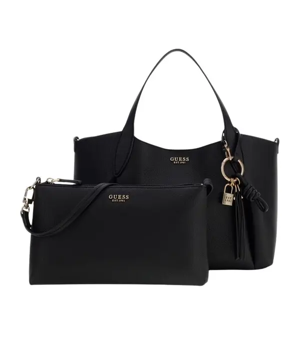 Guess Logo-letter Shoulder Bag - Black